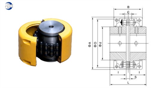 45# Steel Roller Chain Coupling KC 4012 Black Oxide Customized