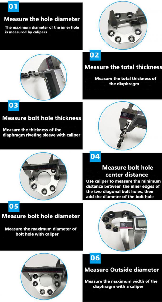 Industrial Diaphragm Flexible Coupling Parts Stainless Steel Disc Custom Size